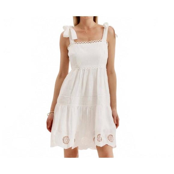 Tyler Boe | Dresses | New Tyler Boe Ivy Eyelet Skimmer Dress In White ...